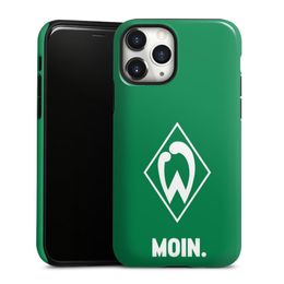 DeinDesign iPhone 11 Pro Handy Panzer Handyh&uuml;lle robuste Outdoor H&uuml;lle Schutzh&uuml;lle gl&auml;nzend Moin Official Licensed Product Sv Werder Bremen Tough Case