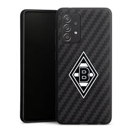 DeinDesign Galaxy A52s 5G Handy Premium Silikon H&uuml;lle Handyh&uuml;lle schwarz Case Borussia M&ouml;nchengladbach Carbon Gladbach Silikon Premium Case