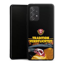 DeinDesign Galaxy A52s 5G Handy Premium Silikon H&uuml;lle Handyh&uuml;lle schwarz Case Sgd Sg Dynamo Dresden Merchandise Silikon Premium Case