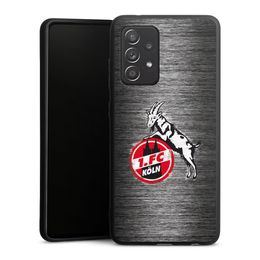 DeinDesign Galaxy A52s 5G Handy Premium Silikon H&uuml;lle Handyh&uuml;lle schwarz Case Official Licensed Product Metallic Look 1. Fc K&ouml;ln Silikon Premium Case