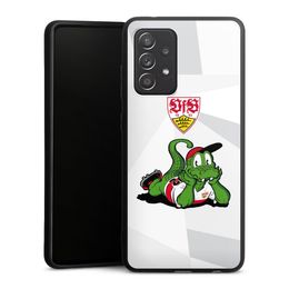 DeinDesign Galaxy A52s 5G Handy Premium Silikon H&uuml;lle Handyh&uuml;lle schwarz Case Vfb Stuttgart Mascot Official Licensed Product Silikon Premium Case
