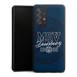 DeinDesign Galaxy A52s 5G Handy Premium Silikon H&uuml;lle Handyh&uuml;lle schwarz Case Msv Duisburg Merchandise Soccer Silikon Premium Case