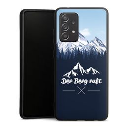 DeinDesign Galaxy A52s 5G Handy Premium Silikon H&uuml;lle Handyh&uuml;lle schwarz Case Wanderlust Sky Mountain Silikon Premium Case