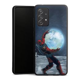 DeinDesign Galaxy A52s 5G Handy Premium Silikon H&uuml;lle Handyh&uuml;lle schwarz Case Deadpool Moon Marvel Silikon Premium Case