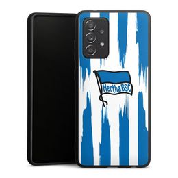 DeinDesign Galaxy A52s 5G Handy Premium Silikon H&uuml;lle Handyh&uuml;lle schwarz Case Official Licensed Product Bundesliga Hertha Bsc Silikon Premium Case