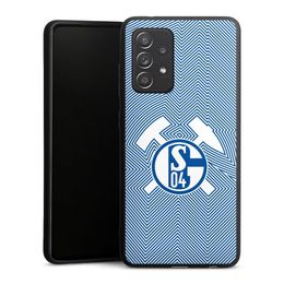 DeinDesign Galaxy A52s 5G Handy Premium Silikon H&uuml;lle Handyh&uuml;lle schwarz Case Stripes Fc Schalke 04 Bundesliga Silikon Premium Case