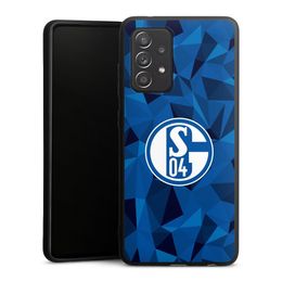DeinDesign Galaxy A52s 5G Handy Premium Silikon H&uuml;lle Handyh&uuml;lle schwarz Case Camouflage Fc Schalke 04 Muster Silikon Premium Case