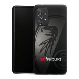 DeinDesign Galaxy A52s 5G Handy Premium Silikon H&uuml;lle Handyh&uuml;lle schwarz Case Sc Freiburg Official Licensed Product Metallic Look Silikon Premium Case