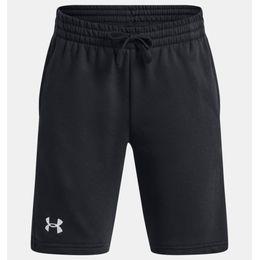 Sweatshorts Under Armour, Jungen, Gr. XL (164/170), N-Gr, schwarz-wei&szlig; (schwarz, wei&szlig;), Obermaterial: 67% Baumwolle, 33% Polyester, Hosen Sweatshorts, f&uuml;r Sportmode und aktive Freizeit, aus Baumwolle und Polyester