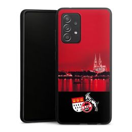 DeinDesign Galaxy A52s 5G Handy Premium Silikon H&uuml;lle Handyh&uuml;lle schwarz Case 1. Fc K&ouml;ln Official Licensed Product Skyline Silikon Premium Case