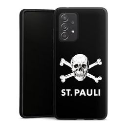 DeinDesign Galaxy A52s 5G Handy Premium Silikon H&uuml;lle Handyh&uuml;lle schwarz Case Totenkopf Official Licensed Product Fc St. Pauli Silikon Premium Case