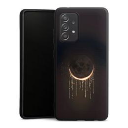 DeinDesign Galaxy A52s 5G Handy Premium Silikon H&uuml;lle Handyh&uuml;lle schwarz Case Full Moon Light Moon Silikon Premium Case