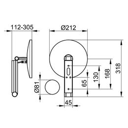 KEUCO Kosmetikspiegel iLook_move rund 17612 bel.,UP,Glasbedienfeld,Aluminium-finish, 17612179002 17612179002