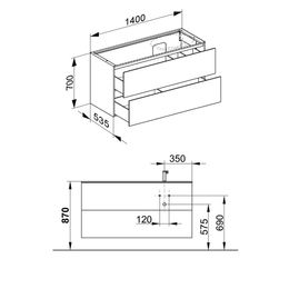 KEUCO Waschtischunterschrank Edition 11 31269, 2 Front-Ausz&uuml;ge 31269110000