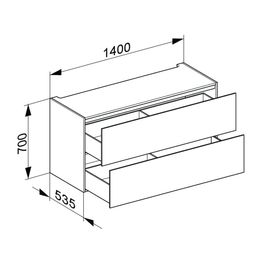 KEUCO Waschtischunterschrank Edition 11 31317, 2 Front-Ausz&uuml;ge 31317110000