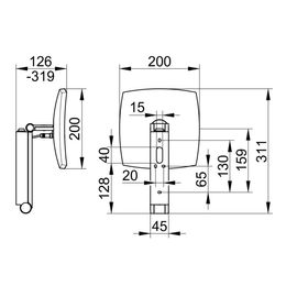 KEUCO iLook_move Wandkosmetikspiegel mit LED-Beleuchtung, Wippschalter und Vergr&ouml;&szlig;erungsfaktor x5, B 17613019004