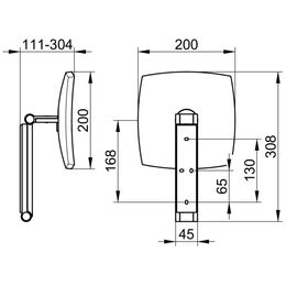 KEUCO Kosmetikspiegel iLook_move eckig 17613 unbeleuchtet, Aluminium-finish, 17613170000 17613170000