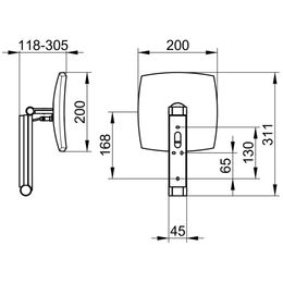 KEUCO iLook_move Wandkosmetikspiegel mit LED-Beleuchtung, Raumlichtschalter und Vergr&ouml;&szlig;erungsfaktor 17613019003