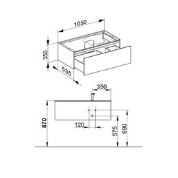 KEUCO Waschtischunterschrank Edition 11 31254, 1 Front-Auszug, B: 1050, H: 350, T: 535 mm 31254110000