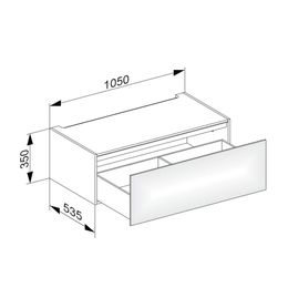 KEUCO Unterbauschrank Edition 11 31312, B: 1050, H: 350, T: 535 mm 31312110000