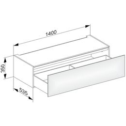 KEUCO Unterbauschrank Edition 11 31313, B: 1400, H: 350, T: 535 mm 31313110000