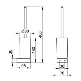 KEUCO Glas-Einsatz E300, 30064 Echtkristall mattiert, lose, 30064009000 30064009000