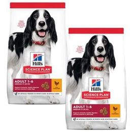 Hill's Hill's Science Plan Trockenfutter Hund, Adult, Medium, Huhn 2x14 kg