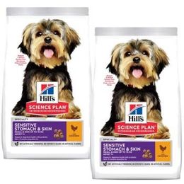 Hill's Hill's Science Plan Trockenfutter Hund, Adult, Small & Mini, Sensitive Stomach & Skin, mit Huhn 2x6 kg