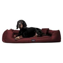 tierlando GOOFY - Orthop&auml;disches Hundebett aus Polyester inkl. Matratzenschoner bordeaux 90 cm, 22 cm, 75 cm