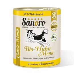 Sanoro Men&uuml; Classic vom Bio-Huhn mit 55 % Fleischanteil 6x800g