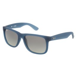 Ray-Ban 0RB4165 JUSTIN | Herren-Sonnenbrille | Fassung: Vollrand, Quadratisch, Kunststoff, Blau | Glasfarbe: Grau Verlaufend