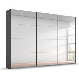 Schwebet&uuml;renschrank Rauch "Kleiderschrank Schrank Garderobe W&auml;scheschrank Ankleide ORACLE", grau (graumetallic), B:271cm H:229cm T:62cm, Holzwerkstoff, Schr&auml;nke, Schwebet&uuml;renschrank, mit Spiegelfront