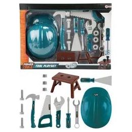 Toi-Toys - Power Tools - Werkzeugset mit Bauhelm (14-teilig)