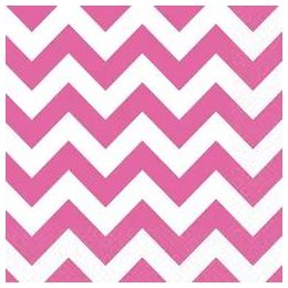 Amscan 999504 - Servietten - Pink Chevron (20 St&uuml;ck, 33x33cm)