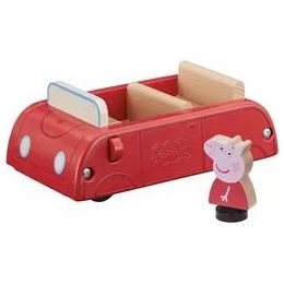 Peppa Wutz Holz Spielzeug - rotes Familienauto (mit Peppa Figur)