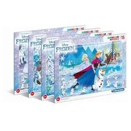 Clementoni 22226 - Supercolor Puzzle 4er Set - Frozen (15 Teile) 4 Motive