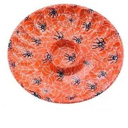 Halloween Dekoration - Schale mit Spinnendruck (orange, 35cm)