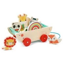 Fisher-Price - Holz-Ziehwagen mit 8 Tieren