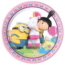 Procos - Minions Einhorn - Pappteller (&Oslash;23cm, 8 St&uuml;ck)