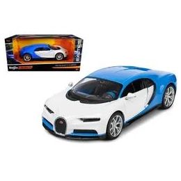 Maisto 32509 - Modellauto - Bugatti Chiron (wei&szlig;-blau, Ma&szlig;stab 1:24)