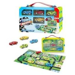 Toi-Toys 20745A - Turbo Racers Sammelkoffer mit 4 Rallye Autos