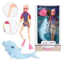 Toi-Toys 04215A - LAUREN Teenager-Puppe Taucher, Glitzerdelfin