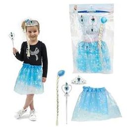 Toi-Toys - Kinderkost&uuml;m - Eisprinzessin Verkleidungsset (Tutu, Tiara, Zopf, Stab)