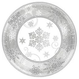 Amscan 541559 - Pappteller - Sparkling Snowflake (8 St&uuml;ck, 17cm)