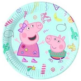 Procos - Peppa Wutz - Pappteller (t&uuml;rkis, &Oslash;23cm, 8 St&uuml;ck)