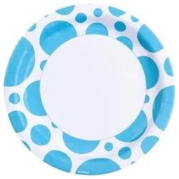 Amscan 999313 - Pappteller - Blue Dots (8 St&uuml;ck, 23cm)