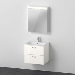 Duravit ME by Starck Waschtisch mit XBase Unterschrank, mit Spiegelschrank, XB0075L4545,