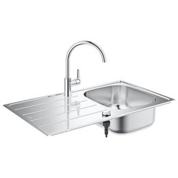 Grohe K200 K&uuml;chensp&uuml;le, mit BauEdge Einhand-Sp&uuml;ltischbatterie, 31562SD1, 45-S 86/50 1.0 rev