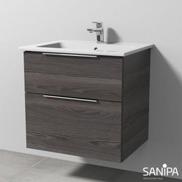 Sanipa 3way Waschtisch mit Unterschrank, 2 Ausz&uuml;ge, UM32235,