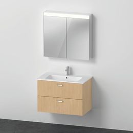 Duravit ME by Starck Waschtisch mit XBase Unterschrank, mit Spiegelschrank, XB0076030300000,